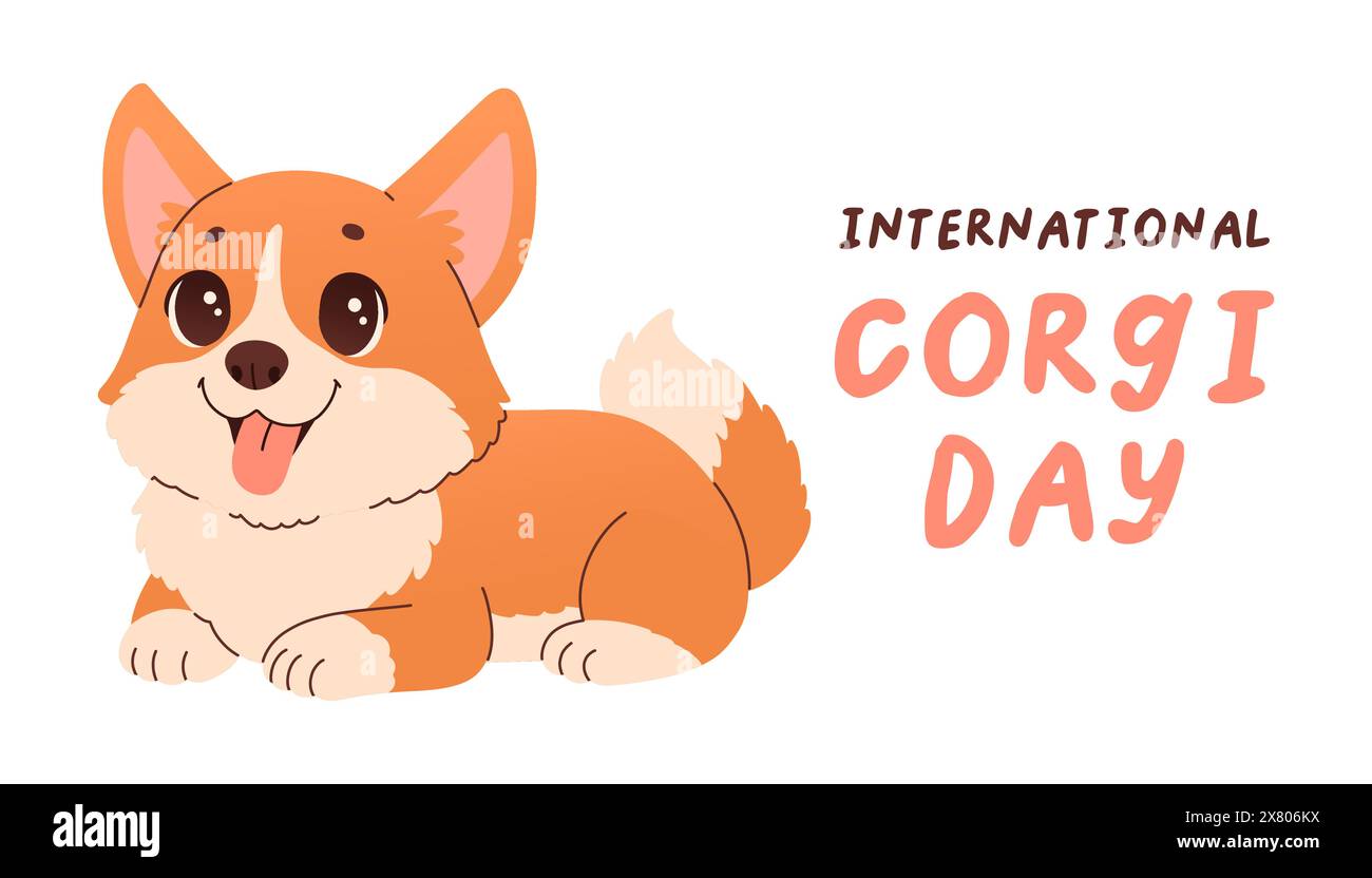 International Corgi Day concept banner, poster, background. June 4. Eps ...