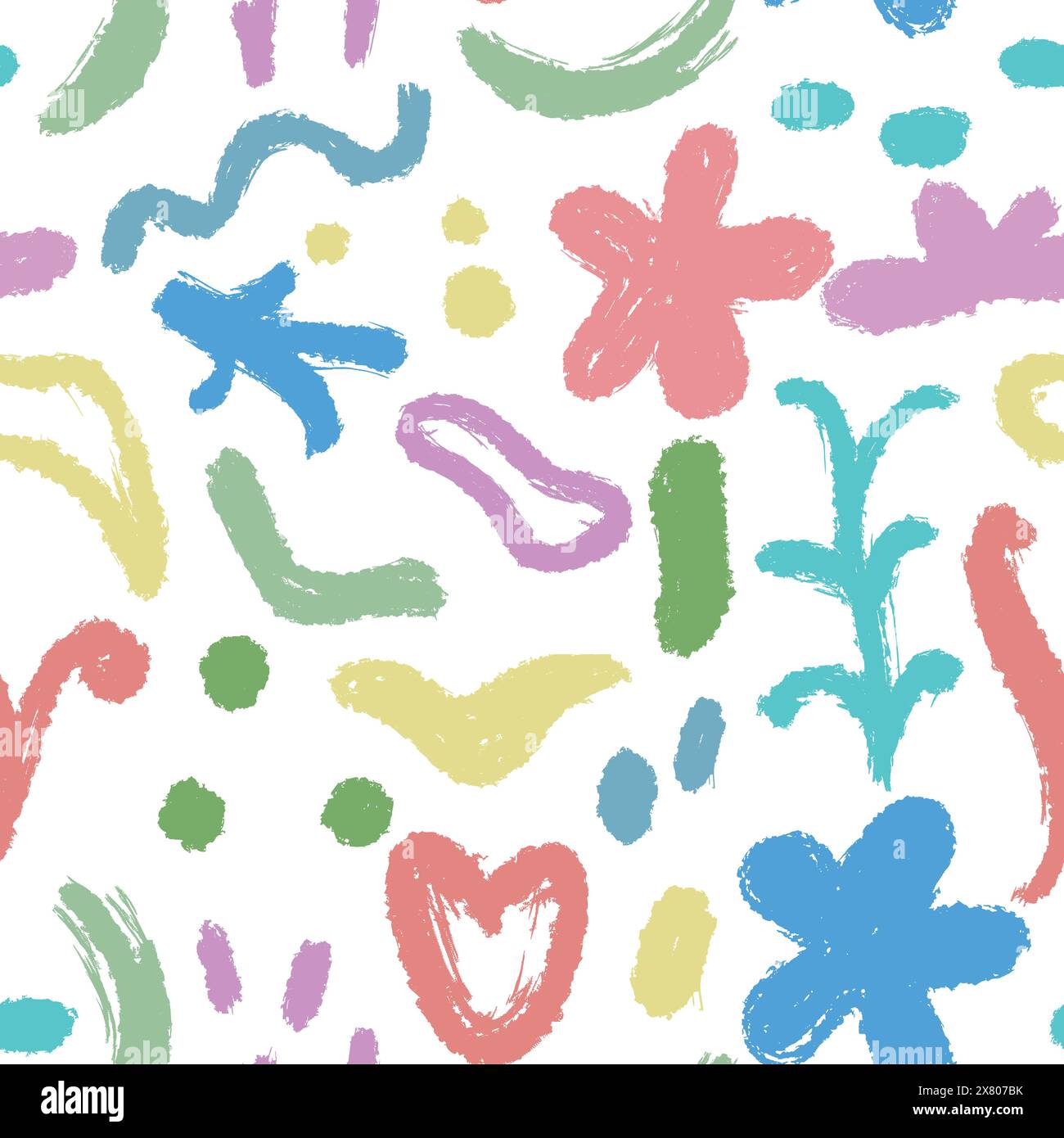 Crayon doodle elements, seamless pattern Stock Vector Image & Art - Alamy
