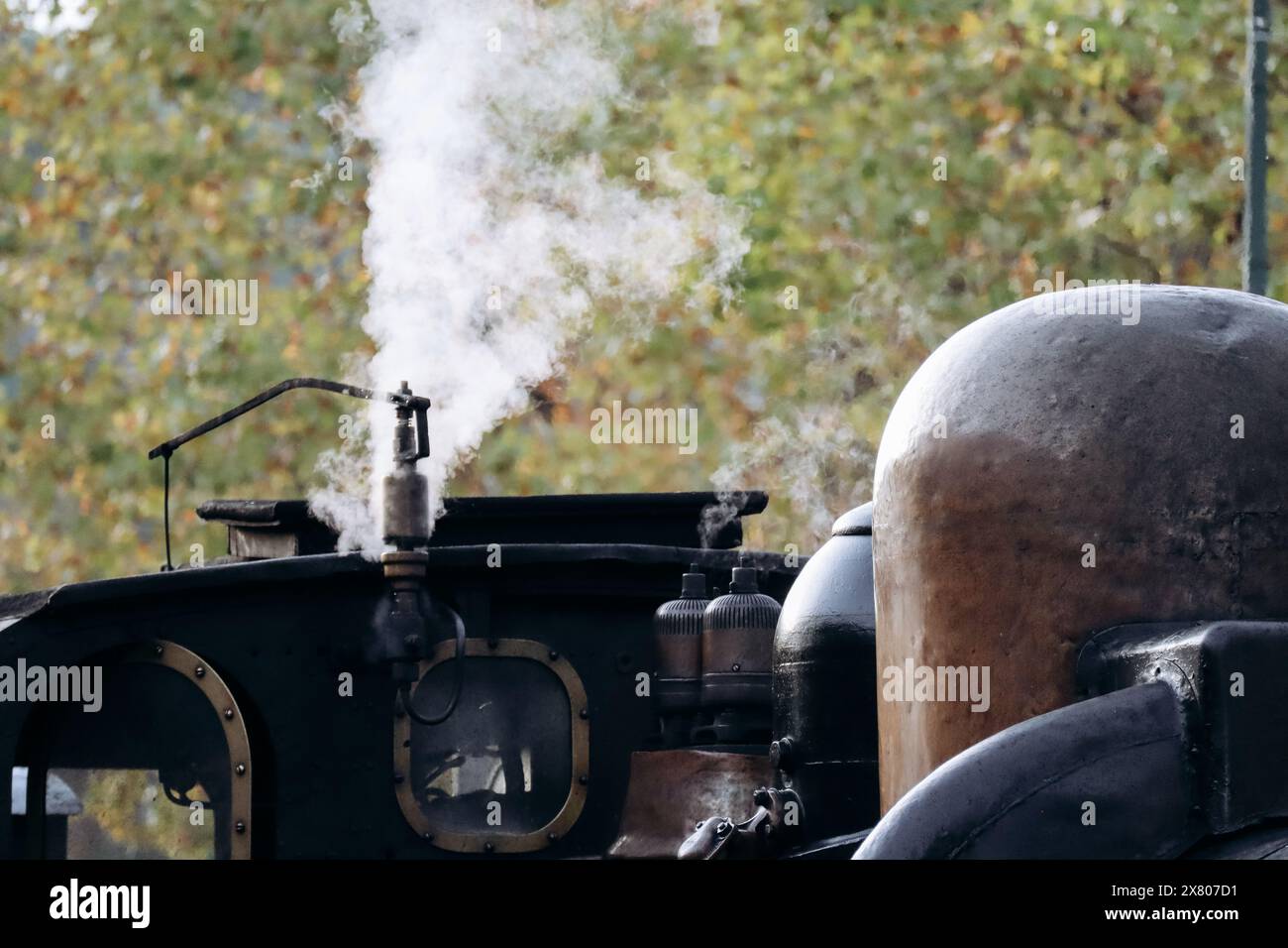 Close up of the 1920s vintage steam train in Provence, southern France ...