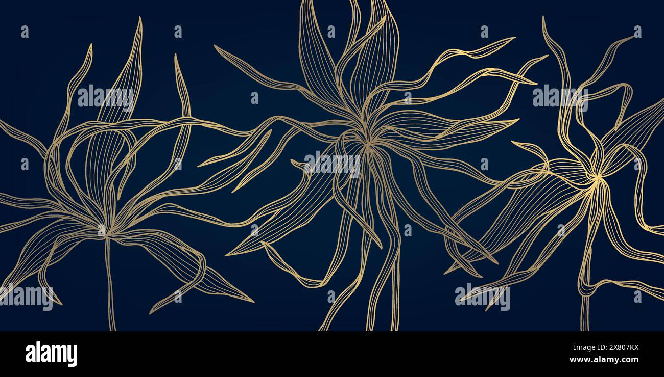 Floral banner have long leaves border hi-res stock photography and ...