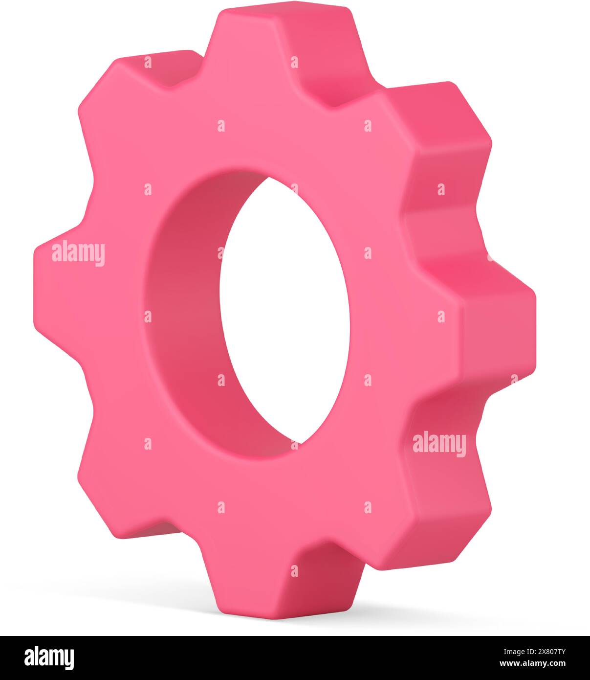 Pink machine gear wheel cogwheel 3d isometric vector illustration ...