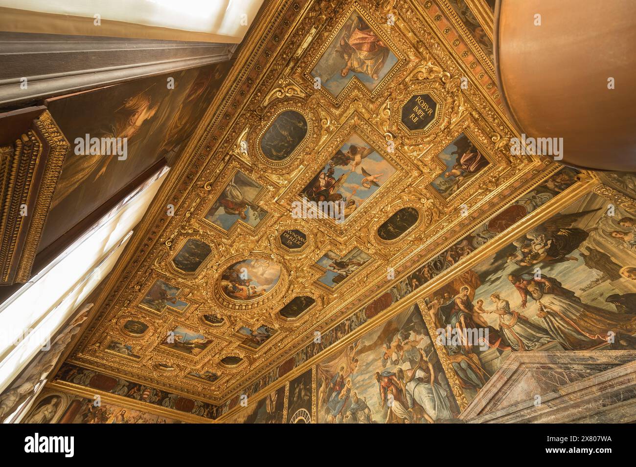 Venice, Italy - May 17, 2024: architectural detail inside Palazzo ...