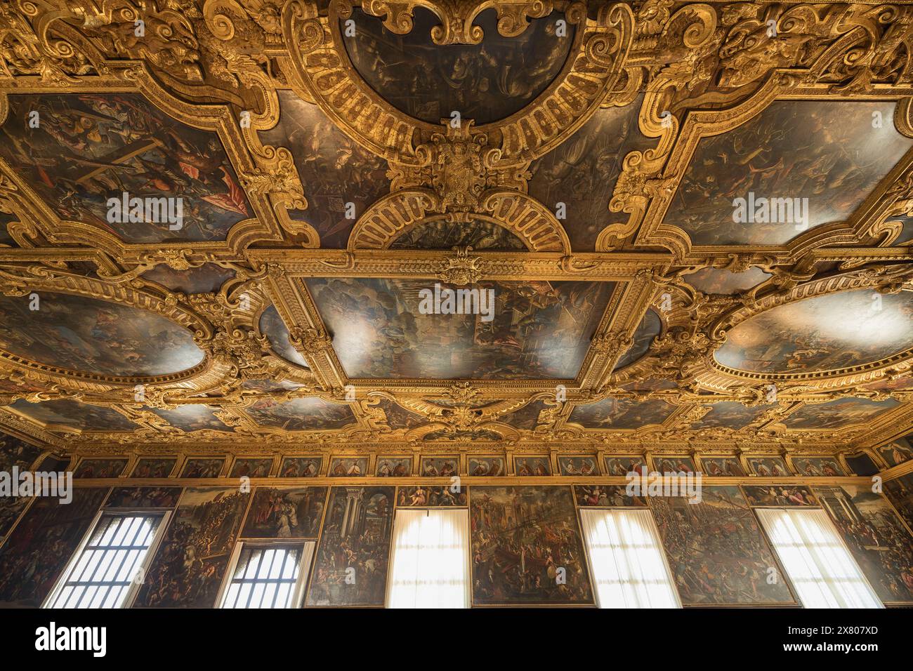 Venice, Italy - May 17, 2024: architectural detail inside Palazzo ...