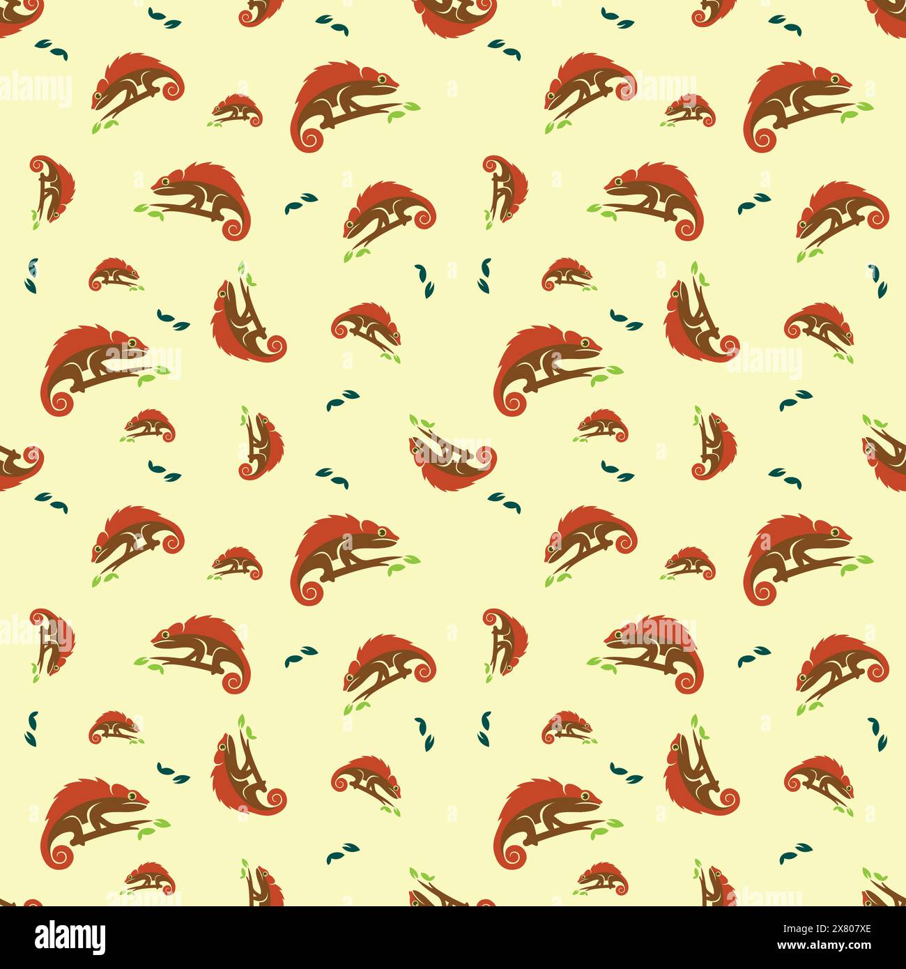 illustration of chameleon pattern, chameleon background Stock Vector ...
