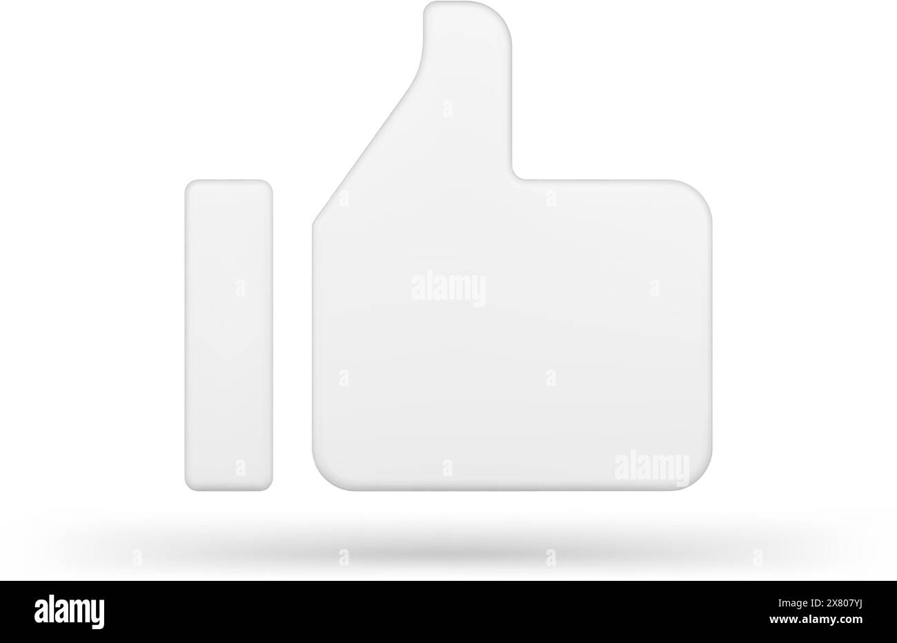 3d white thumb up icon. Web approval symbol in simple design. Thumb up ...