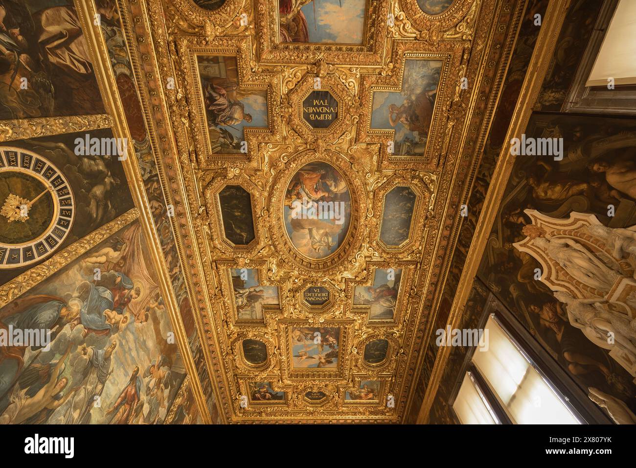 Venice, Italy - May 17, 2024: architectural detail inside Palazzo ...