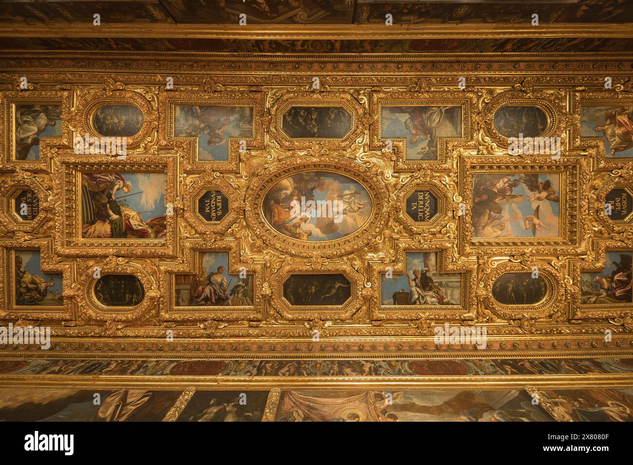 Venice, Italy - May 17, 2024: architectural detail inside Palazzo ...