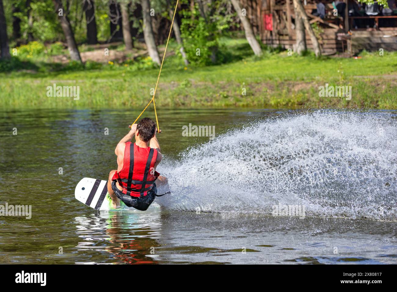 Man on motor boat wakeboard hi-res stock photography and images - Alamy