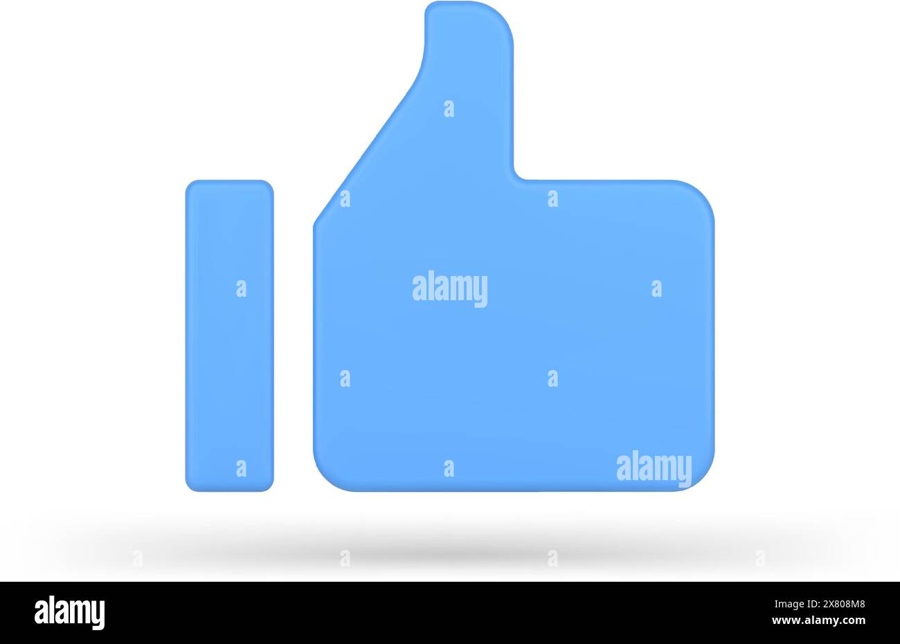 Blue social 3d like. Positive approval symbol. Simple thumb up for ...