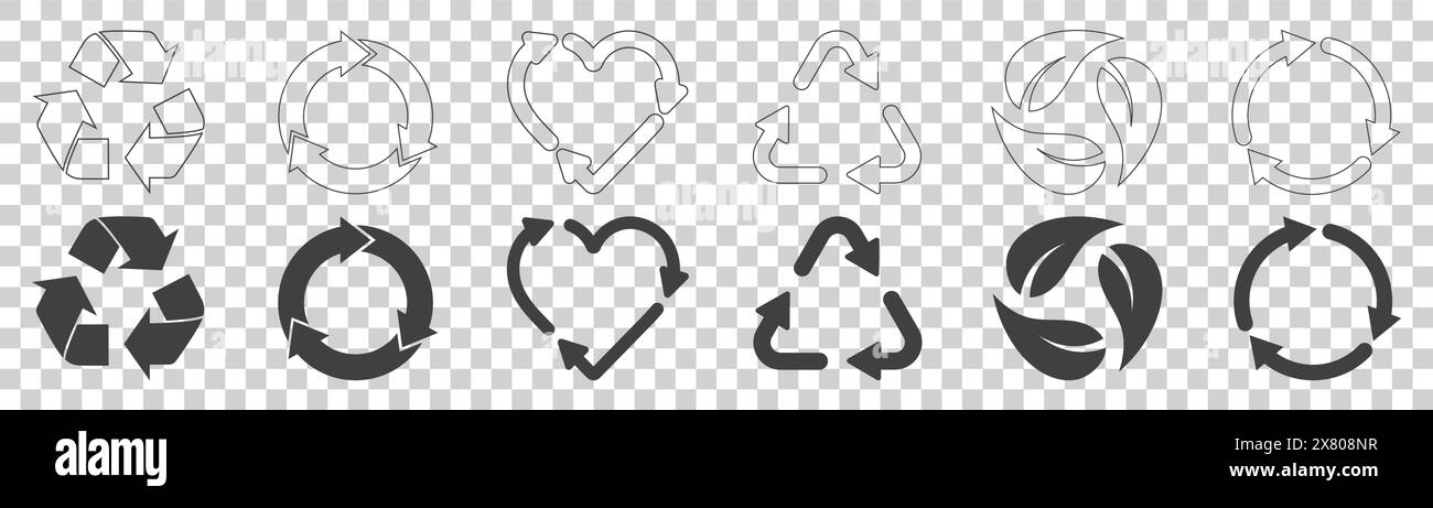 Recycling icon on transparent background Stock Vector Image & Art - Alamy