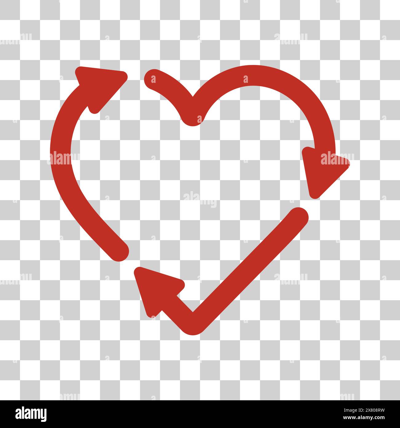 Heart shaped recycling icon on transparent background Stock Vector ...