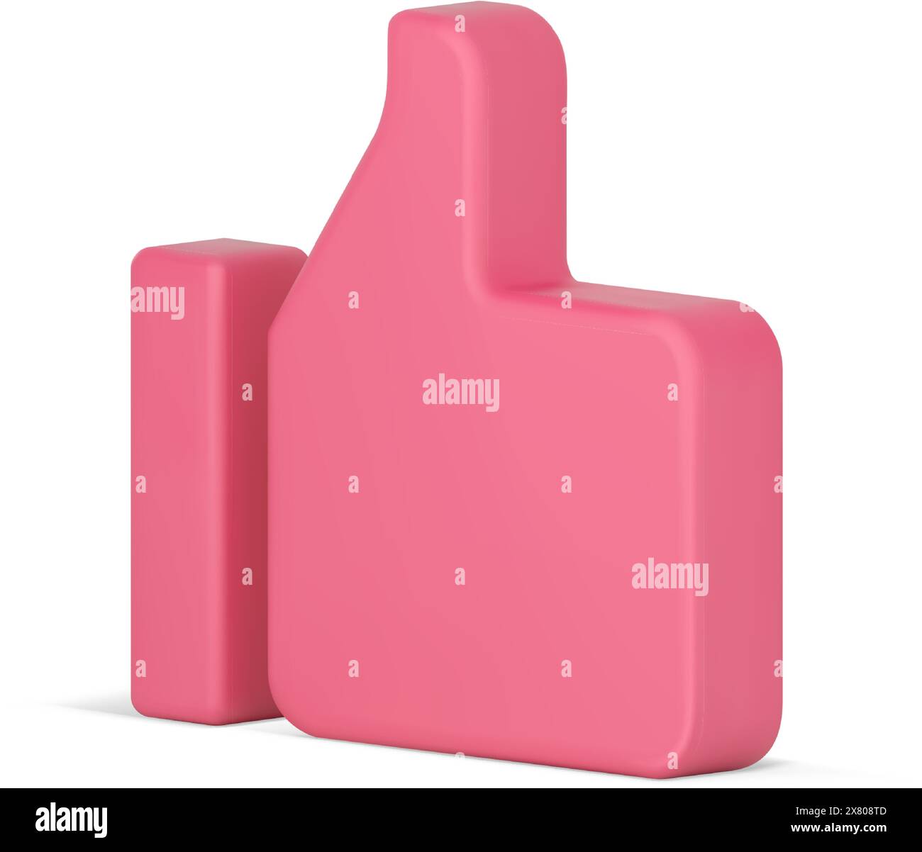 Pink realistic 3d like. Volumetric symbol in simple design. Expression ...