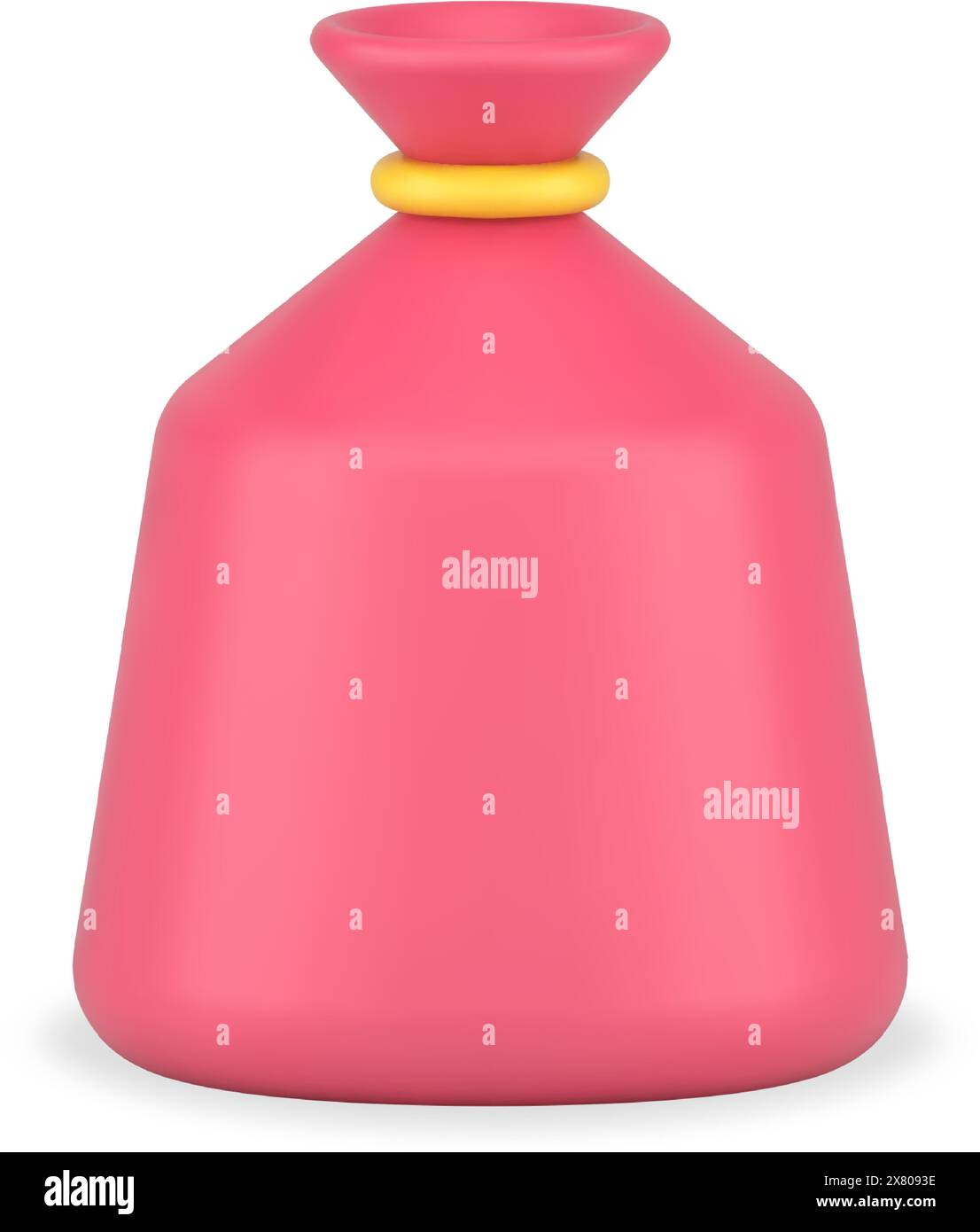 Pink money 3d bag. Cloth volumetric pouch tied with gold rope ...