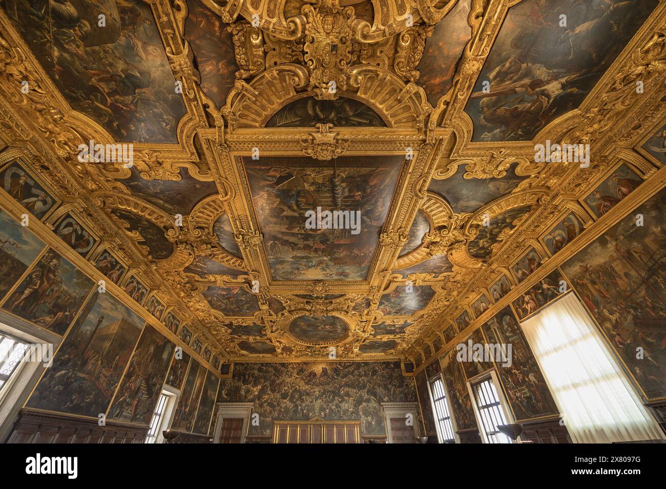 Venice, Italy - May 17, 2024: architectural detail inside Palazzo ...