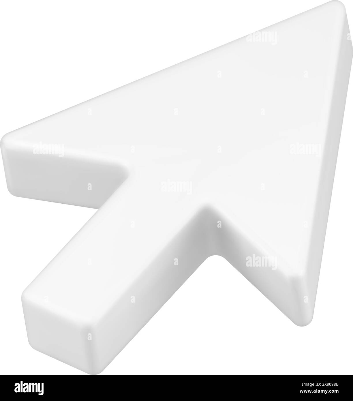 White Arrow Pointer 3d Realistic Icon Geometric Mouse Cursor For