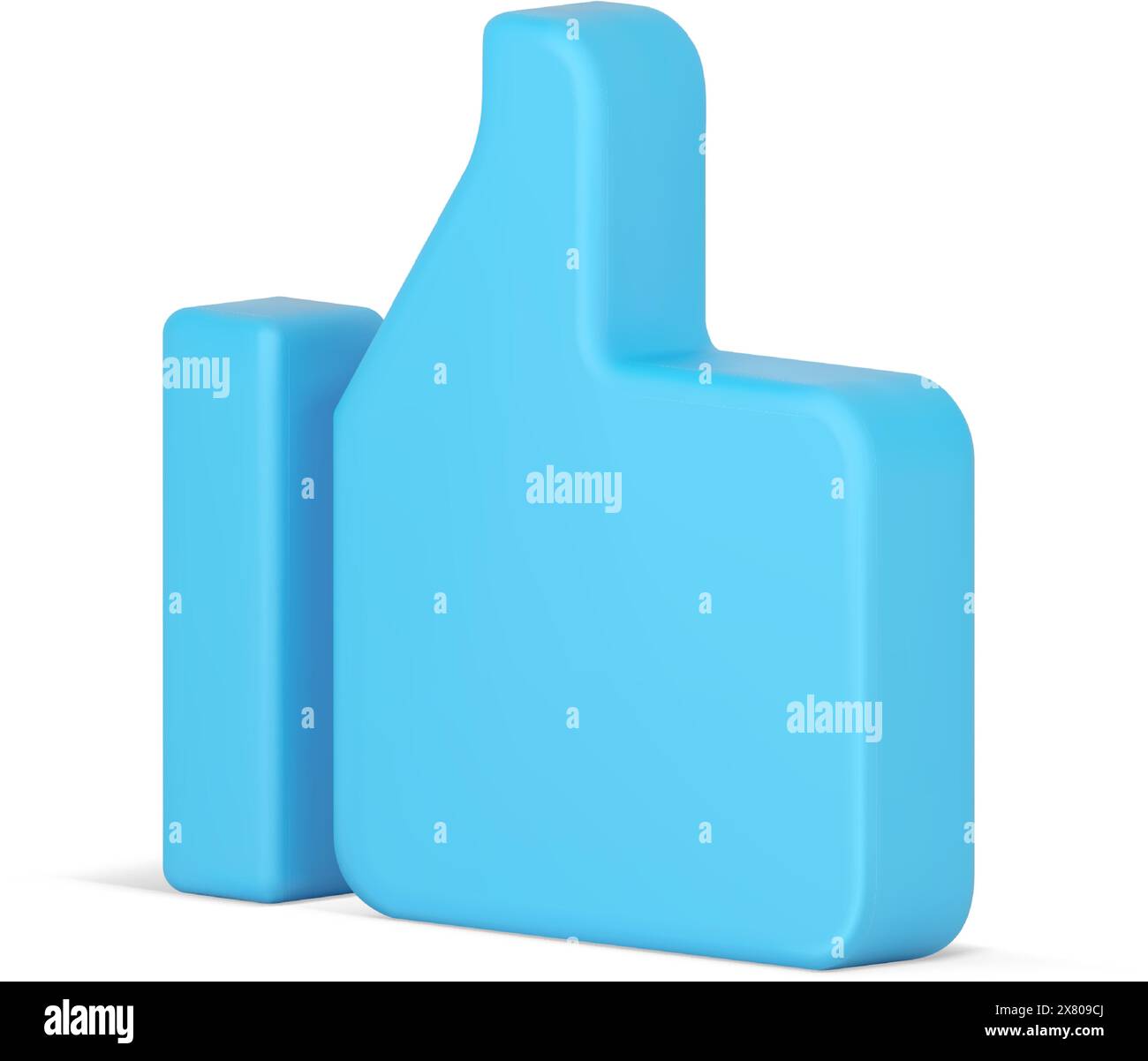 Network social 3d like. Blue abstract approval. Simple symbol for ...