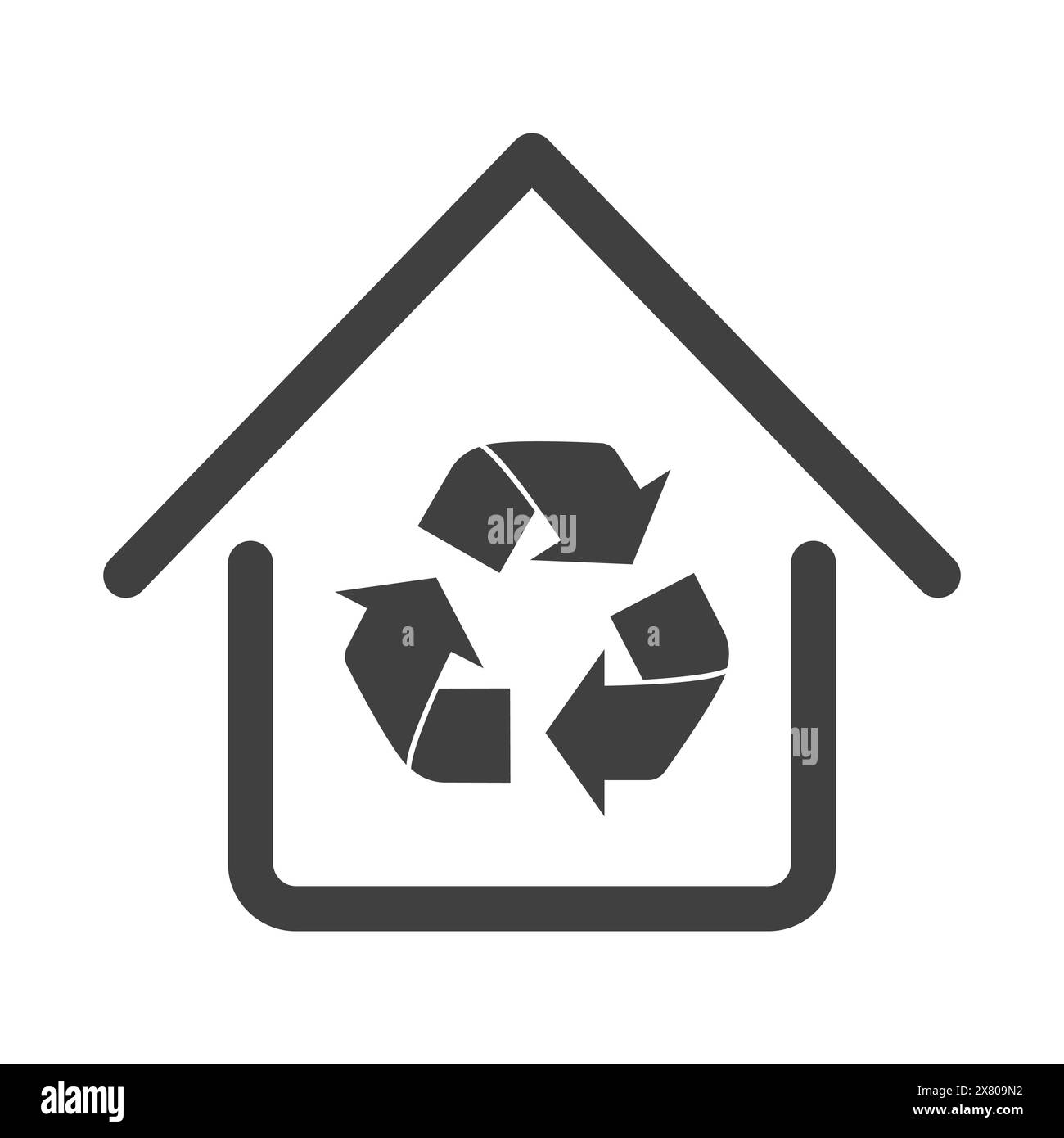 Recycling house icon on white background Stock Vector Image & Art - Alamy