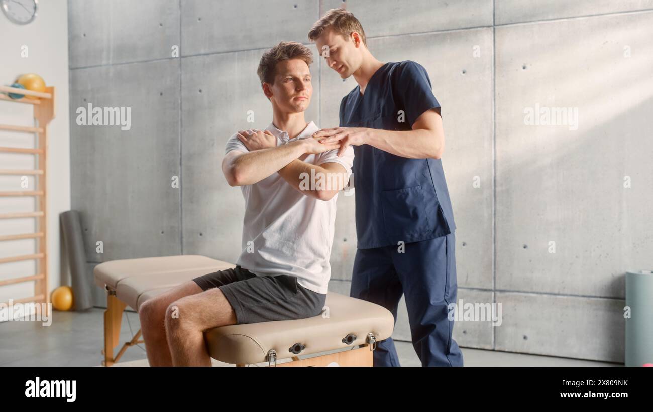 Professional Sport Physiotherapist Working on Specific Muscle Groups ...