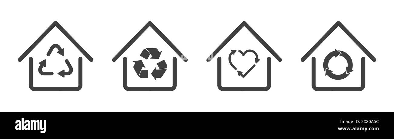 Recycling house icon on white background Stock Vector Image & Art - Alamy
