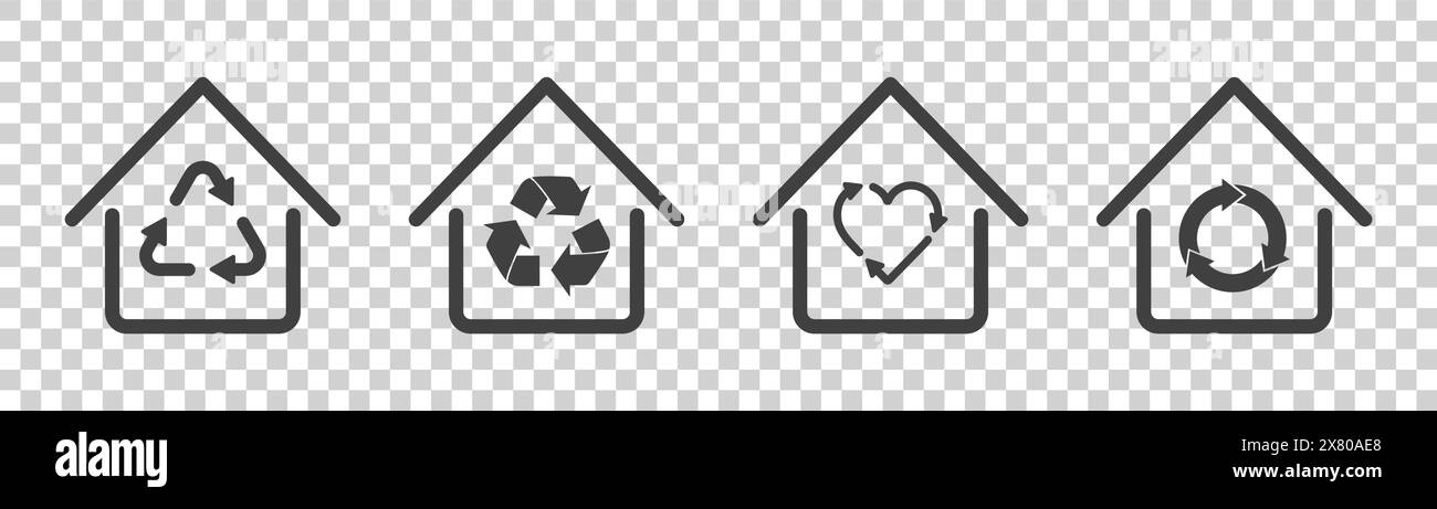 Recycling house icon on white background Stock Vector Image & Art - Alamy
