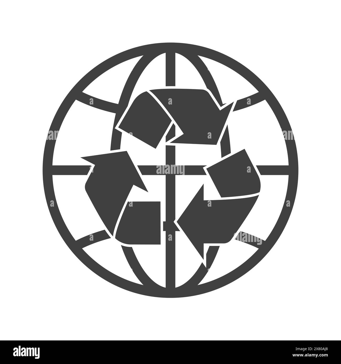 Global recycling vector icon Black and White Stock Photos & Images - Alamy