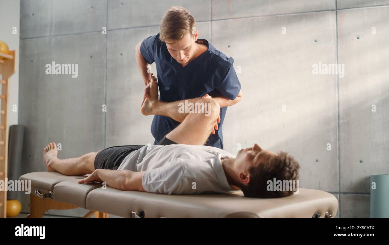 Advanced Sport Physiotherapy Specialist Stretching and Working on ...