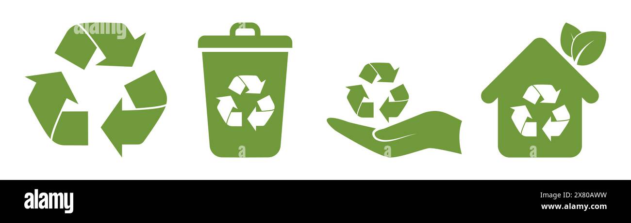 Set of vector recycling icons, environmental icons Stock Vector Image ...