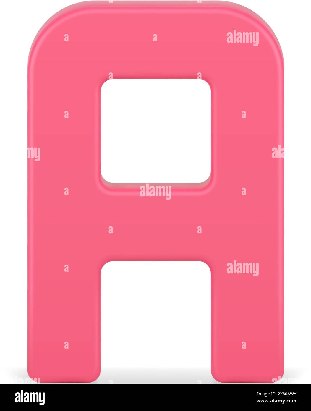 Alphabetical letter A 3d icon. Red symbol for volumetric typography ...