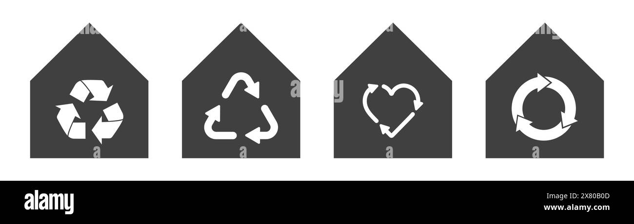 Recycling house icon on white background Stock Vector Image & Art - Alamy