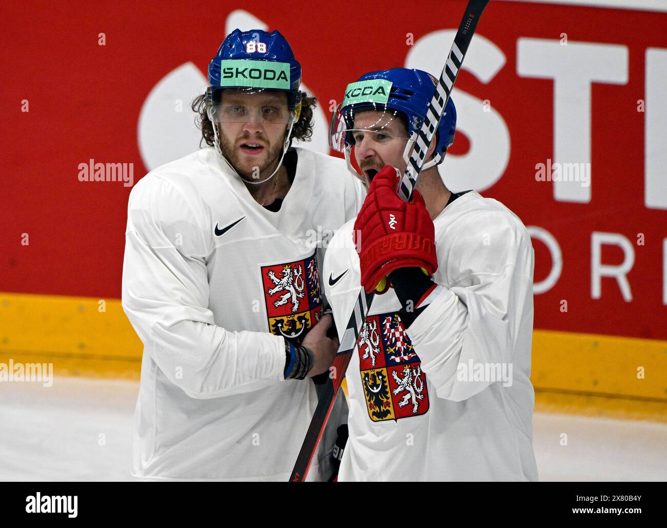Prague, Czech Republic. 22nd May, 2024. From left: David Pastrnak and ...