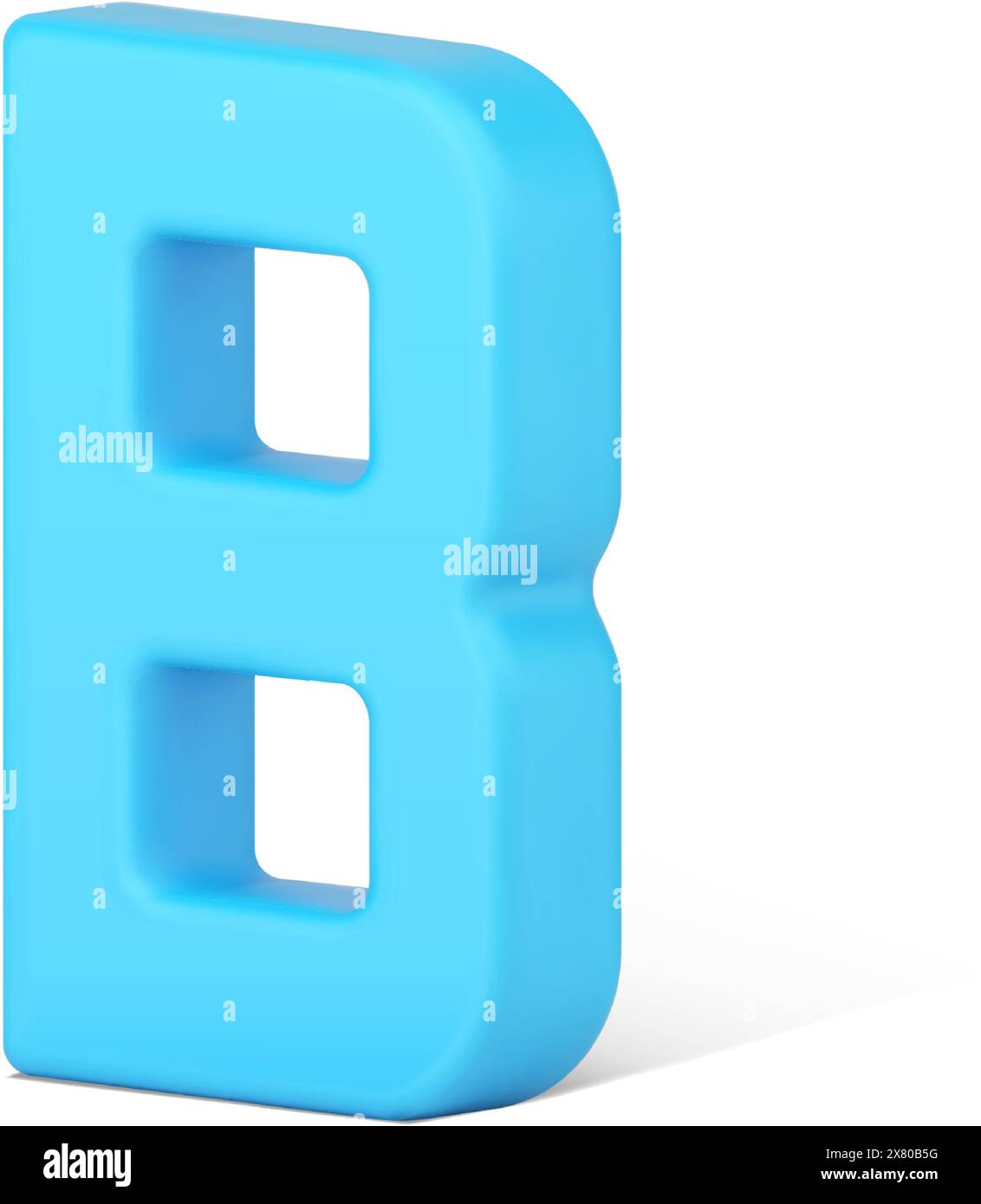Blue letter B 3d icon. Text symbol for volumetric typography ...