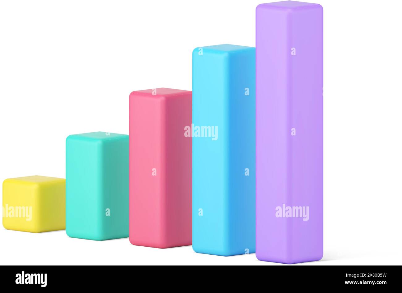 Statistic chart bars 3d icon. Volumetric colored columns for ...