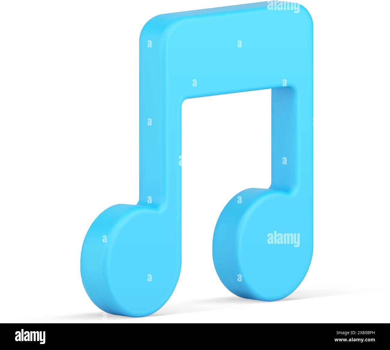 Musical note 3d icon. Volumetric blue symbol of melody. Audio ...