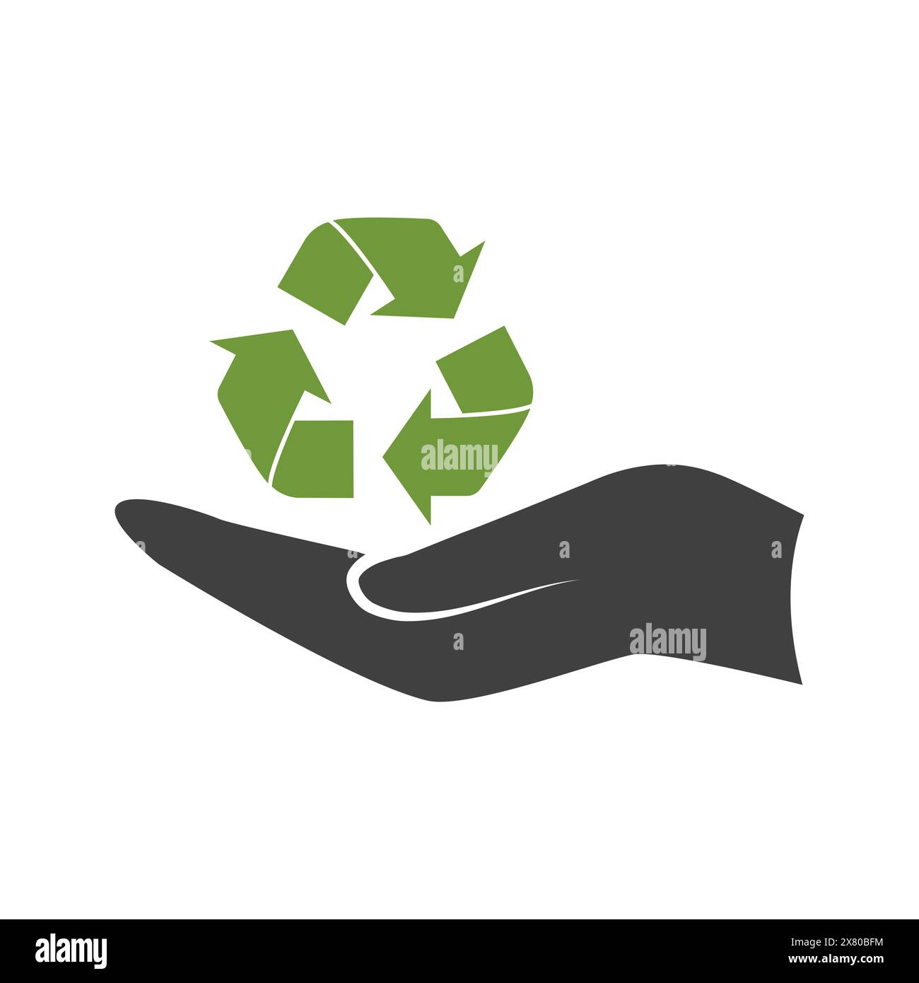 recycling icon in human hand Stock Vector Image & Art - Alamy