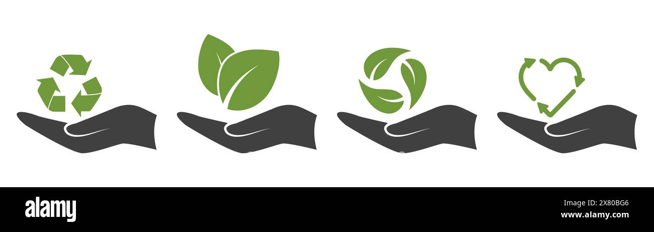 recycling icon in human hand Stock Vector Image & Art - Alamy
