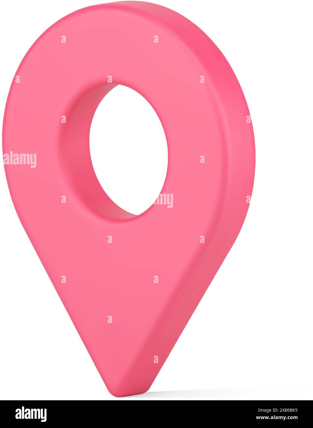 Red map pointer 3d icon. Web navigation symbol with position location. Volumetric target marking ...