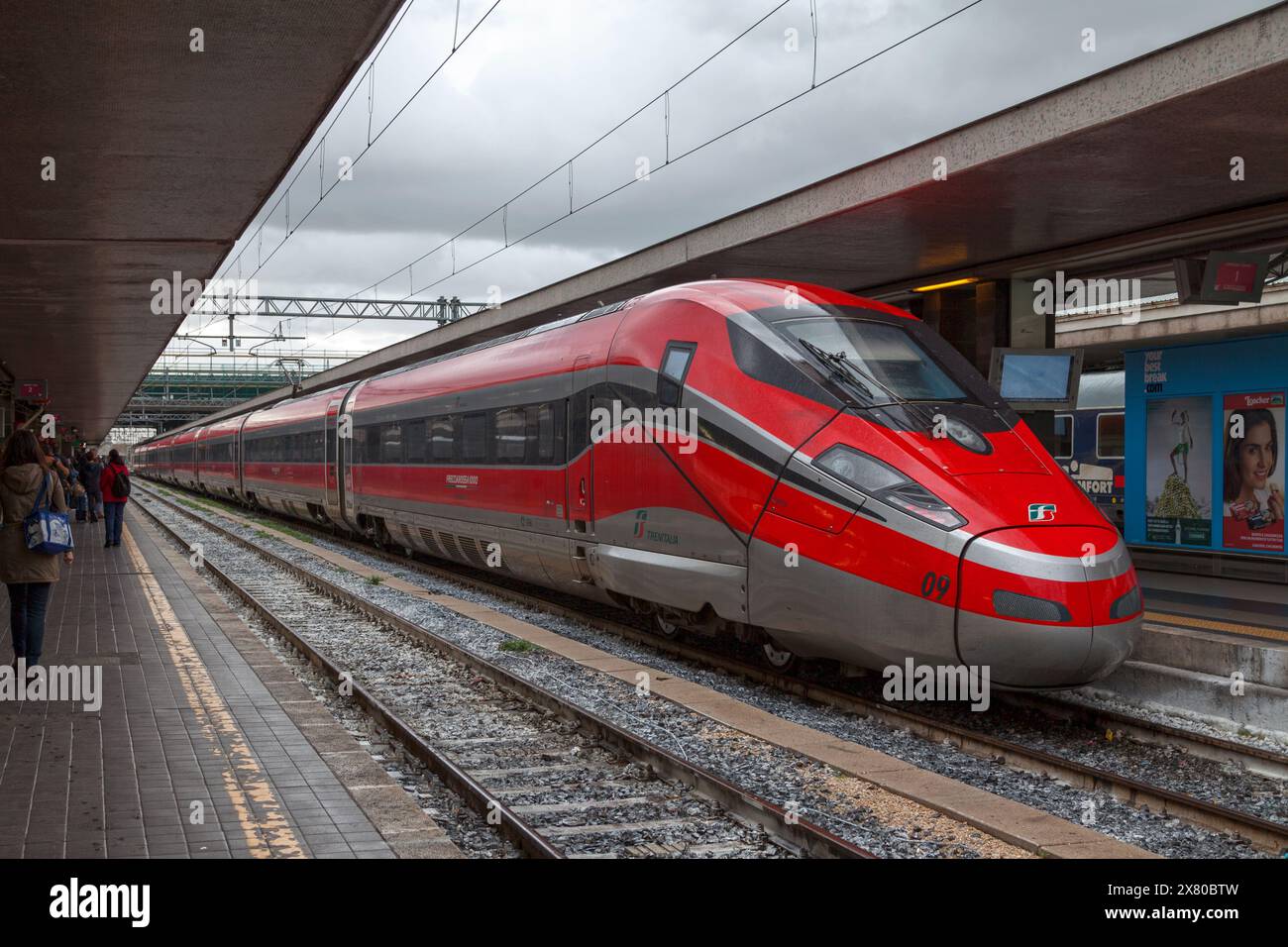 Rome, Italy - March 19 2018: Frecciarossa at Roma Termini. The ...