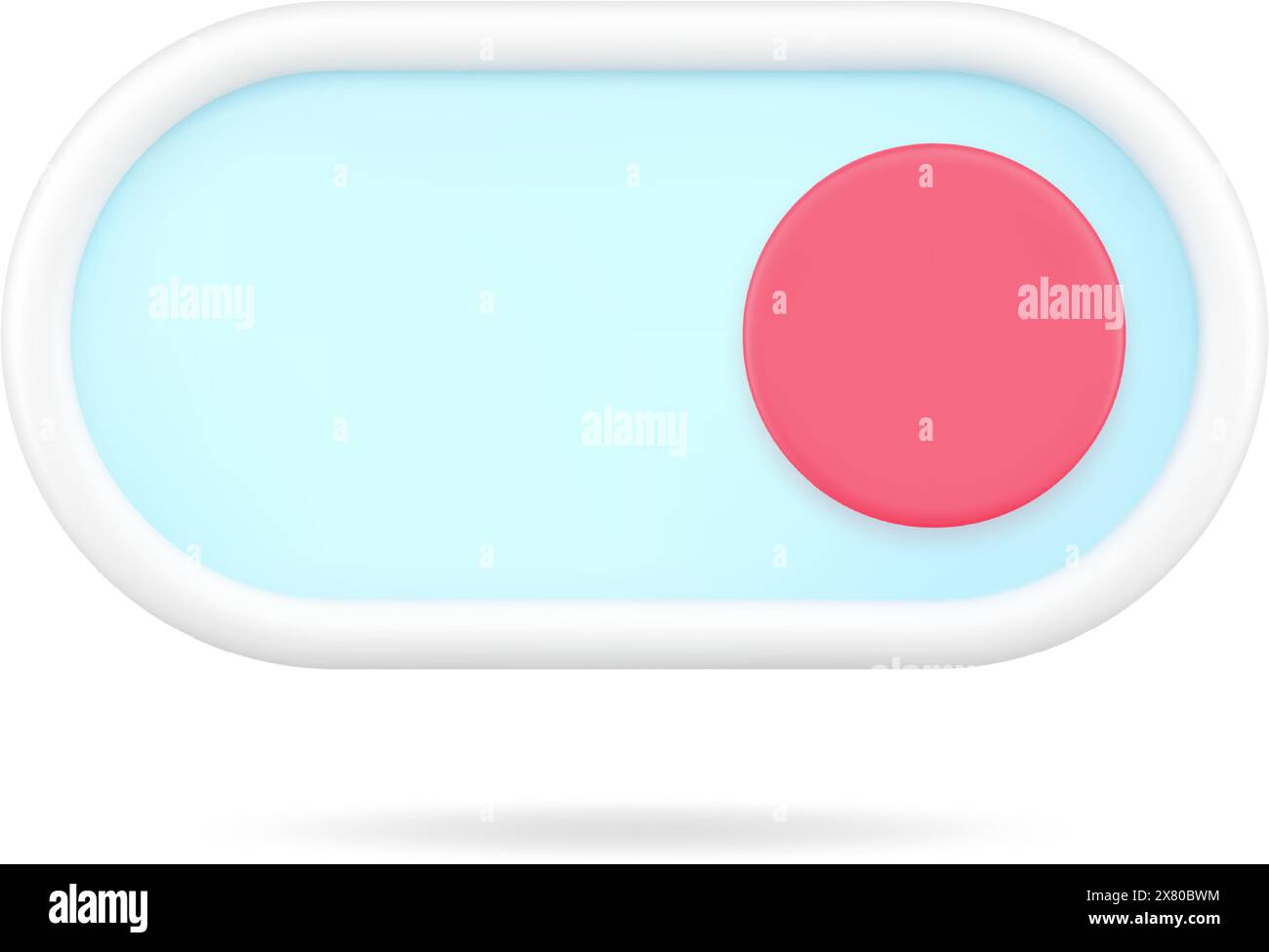 Switch button 3d icon. Red knob for switching and adjusting electronic ...