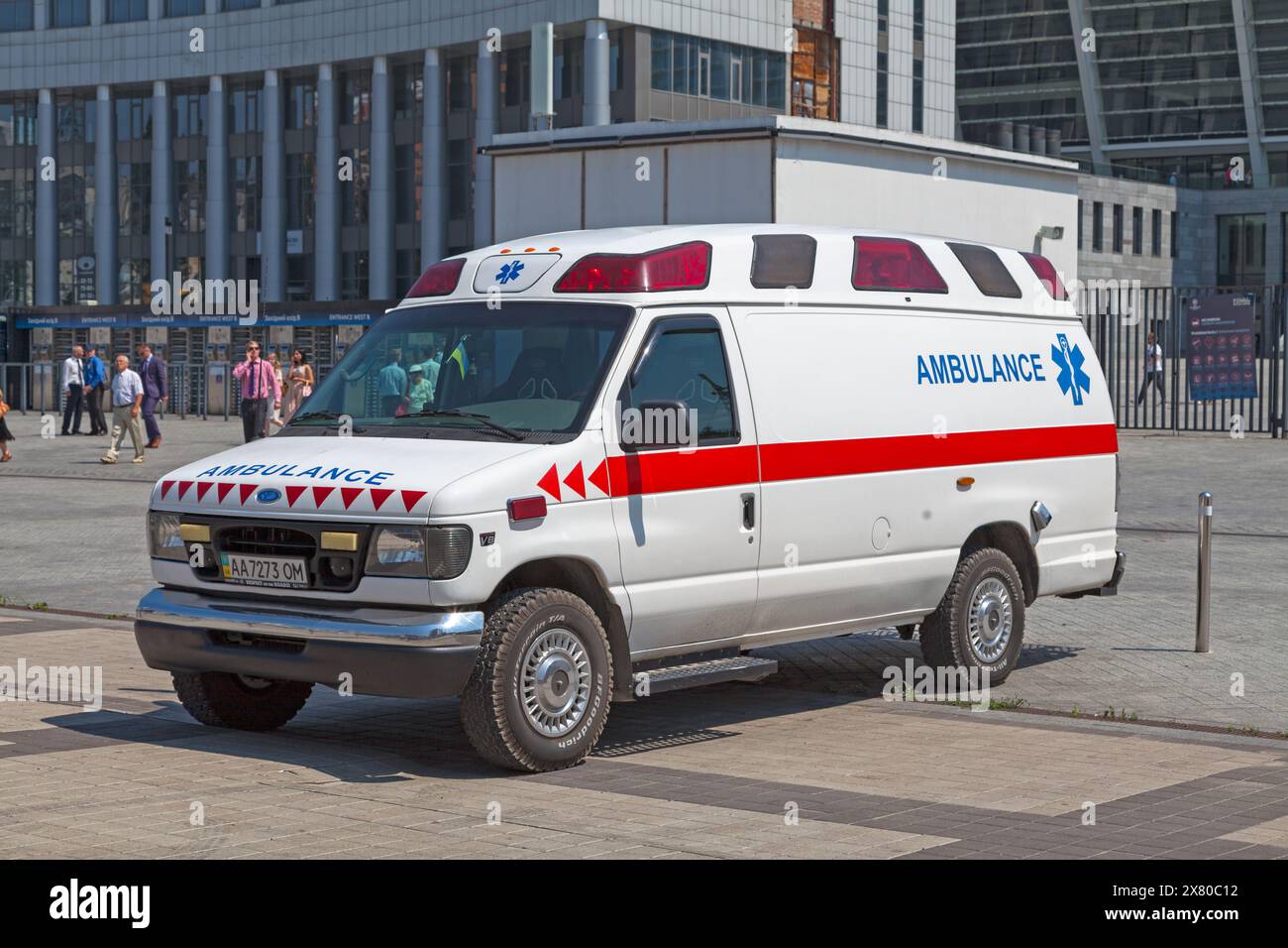 Kiev, Ukraine - July 06 2018: Ambulance parked outside of the Olympic ...