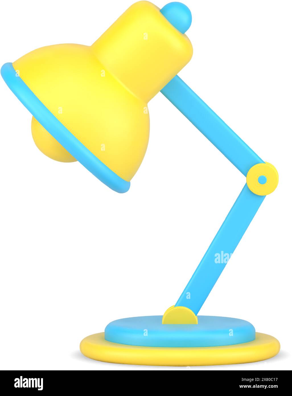 Table lamp 3d icon. Adjustable equipment on blue leg. Modern interior ...