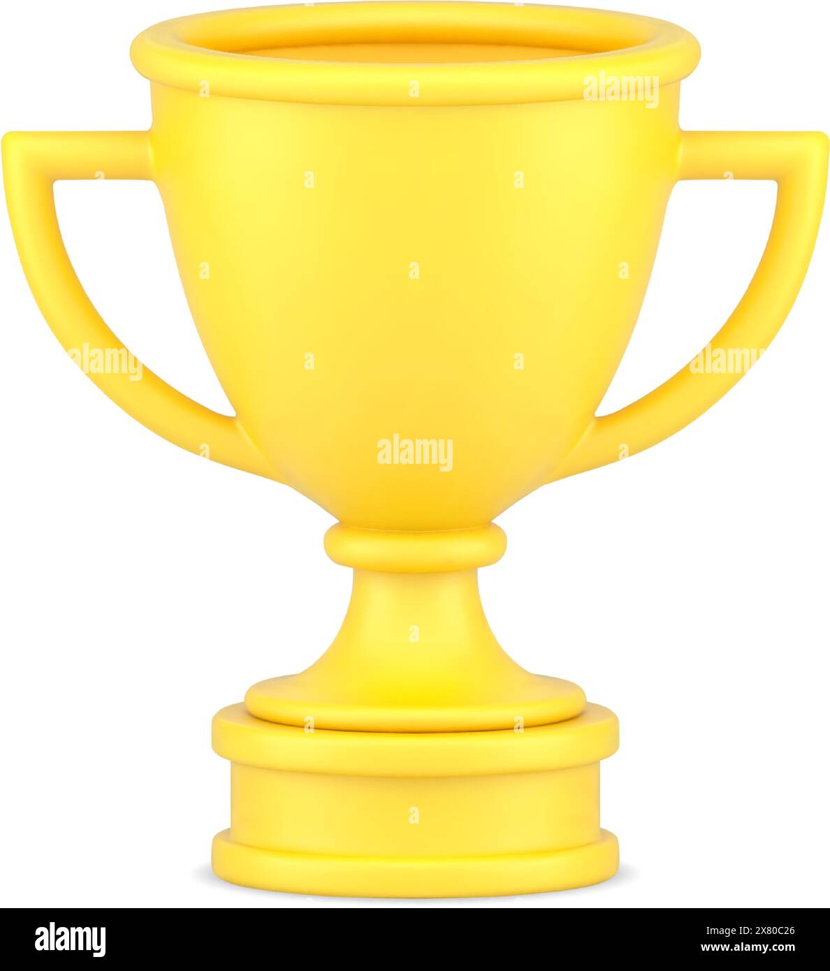 Yellow cup winner 3d icon. Main prize for successful champion. Bowl ...