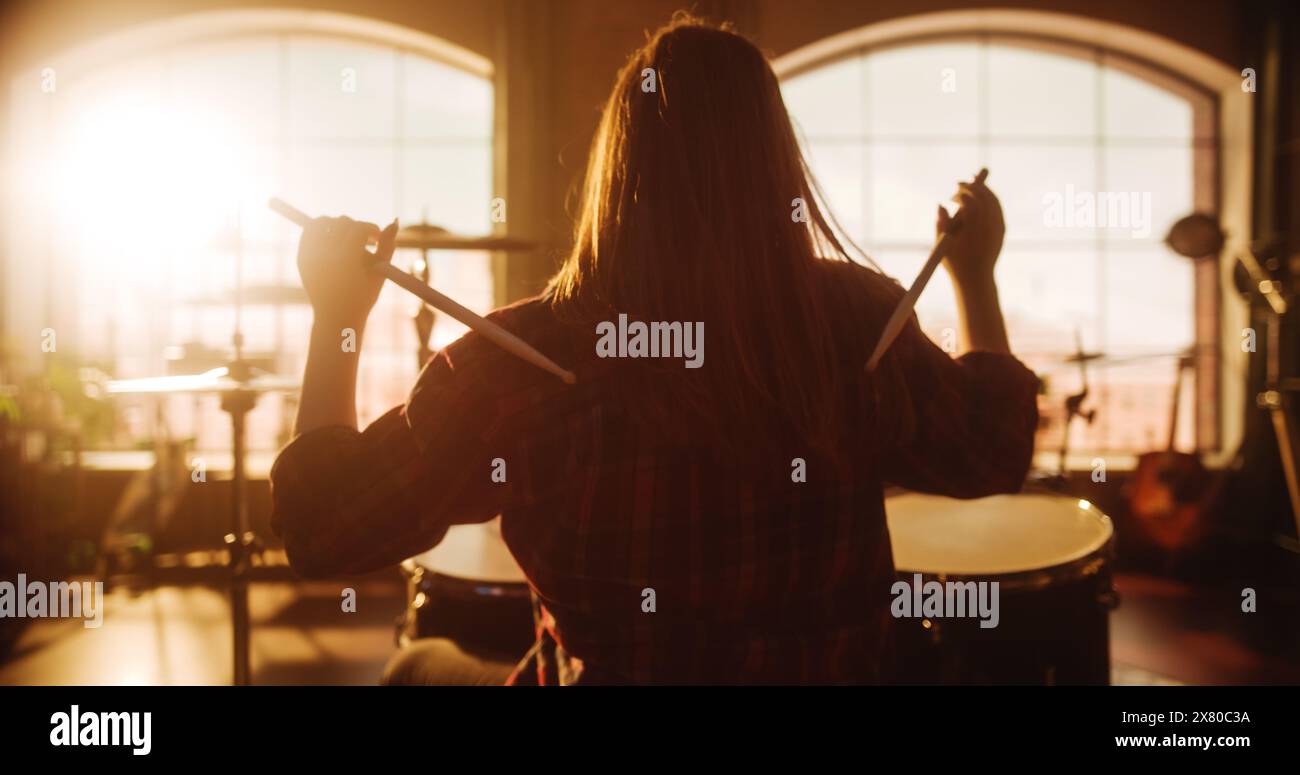 Female or Male with Long Hair Sitting with Their Back to Camera ...