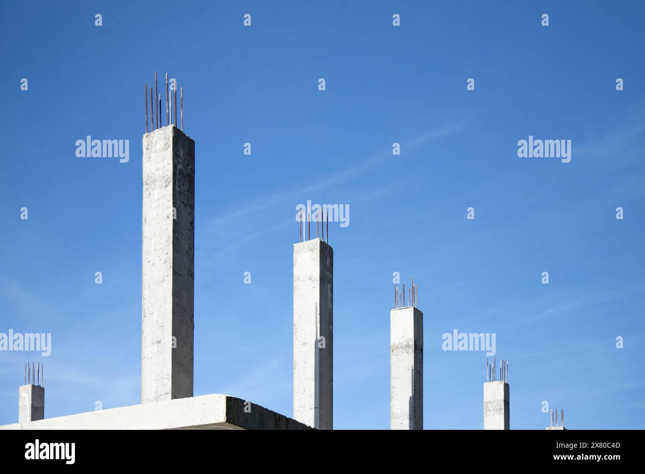 Reinforced Concrete With Steel Rebars Construction Of An Industrial