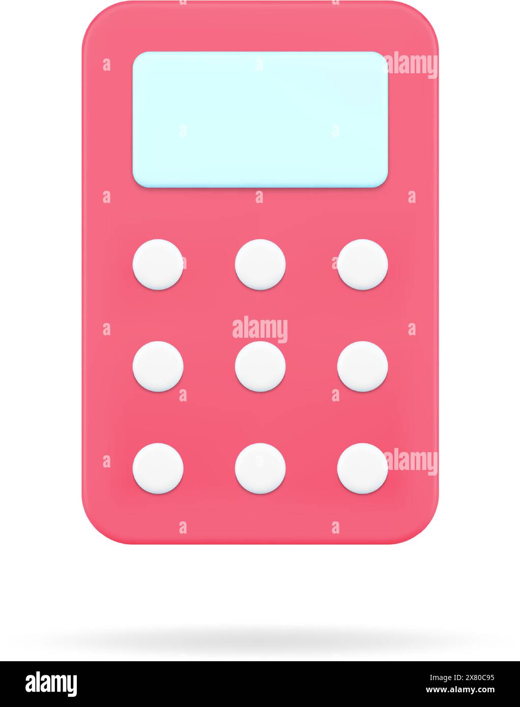 Red remote control 3d icon. Volumetric device for wireless ...