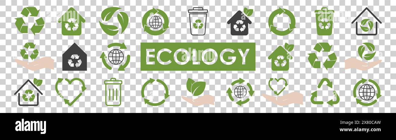 set of environmental icons on white background Stock Vector Image & Art ...