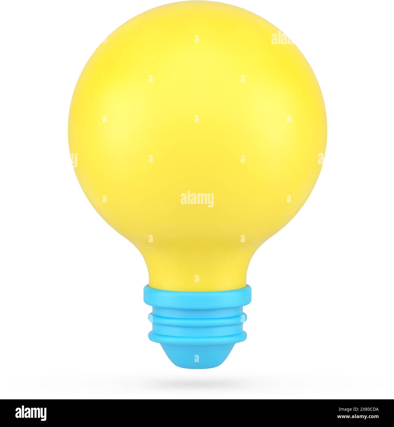 Yellow light bulb 3d icon. Bright halogen lighting energy. Symbol of ...