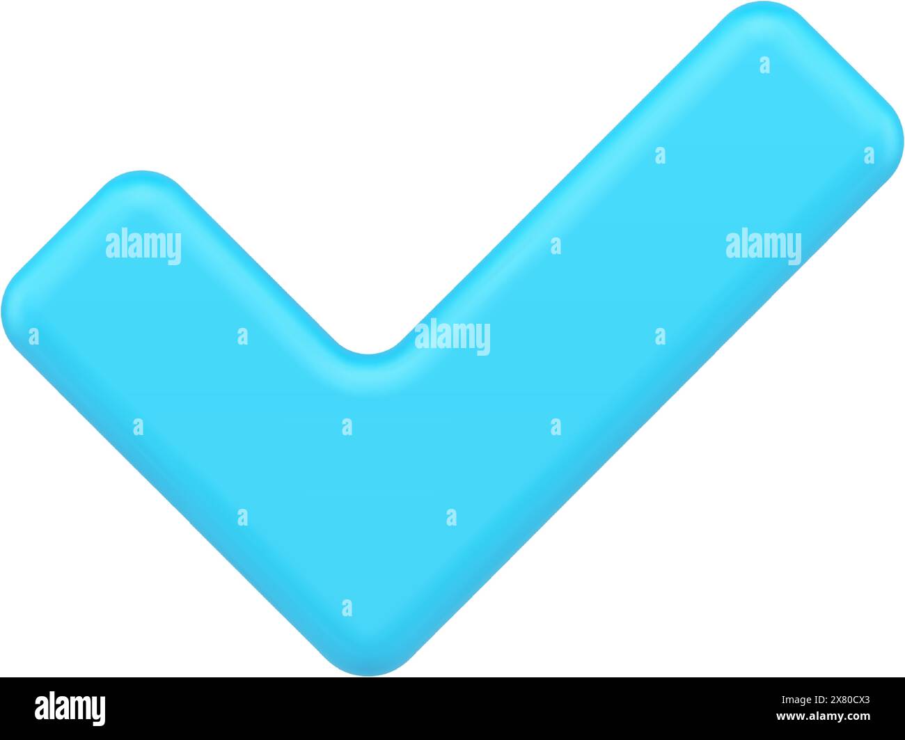 Blue check mark consent 3d icon. Symbol that confirms choice ...