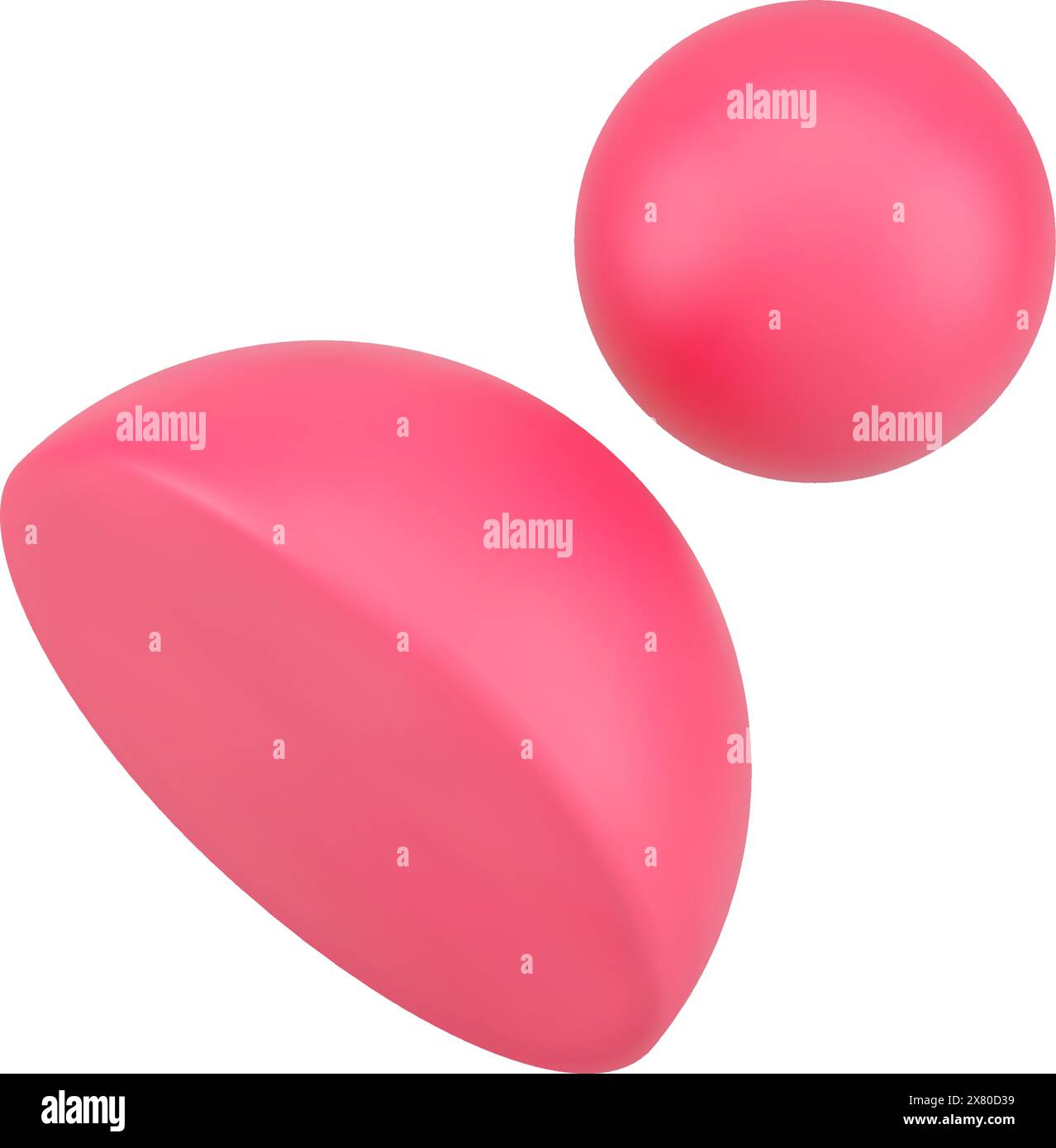 Red human symbol 3d icon. Abstract avatar for online communication and ...