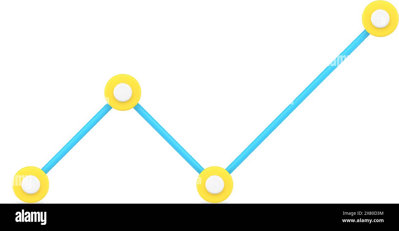 Blue line diagram 3d icon. Modern display of data on chart ...
