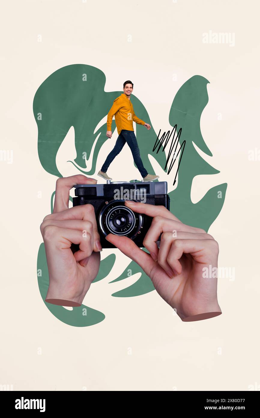 Composite trend artwork sketch photo collage of melting draw paint ...